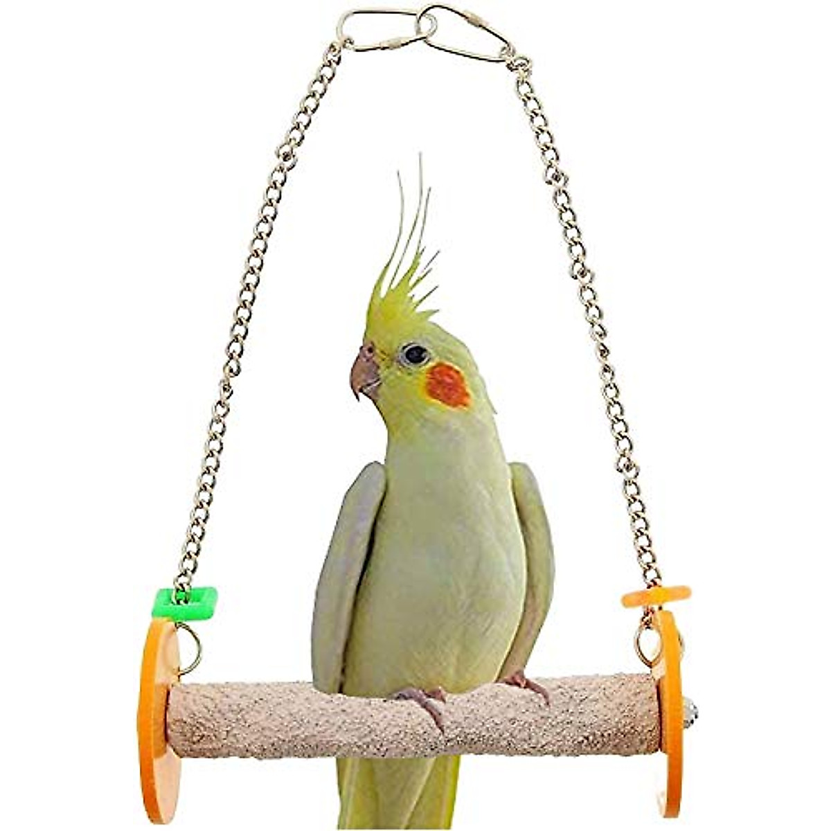 Sweet Feet and Beak Roll Swing and Perch Bird Toys - Keeps Nails and Beak in Top Condition - Handmade Pet Supplies - Safe and Non-Toxic Bird Cages Accessories - Parrot Toys (4.5" Orange XS)