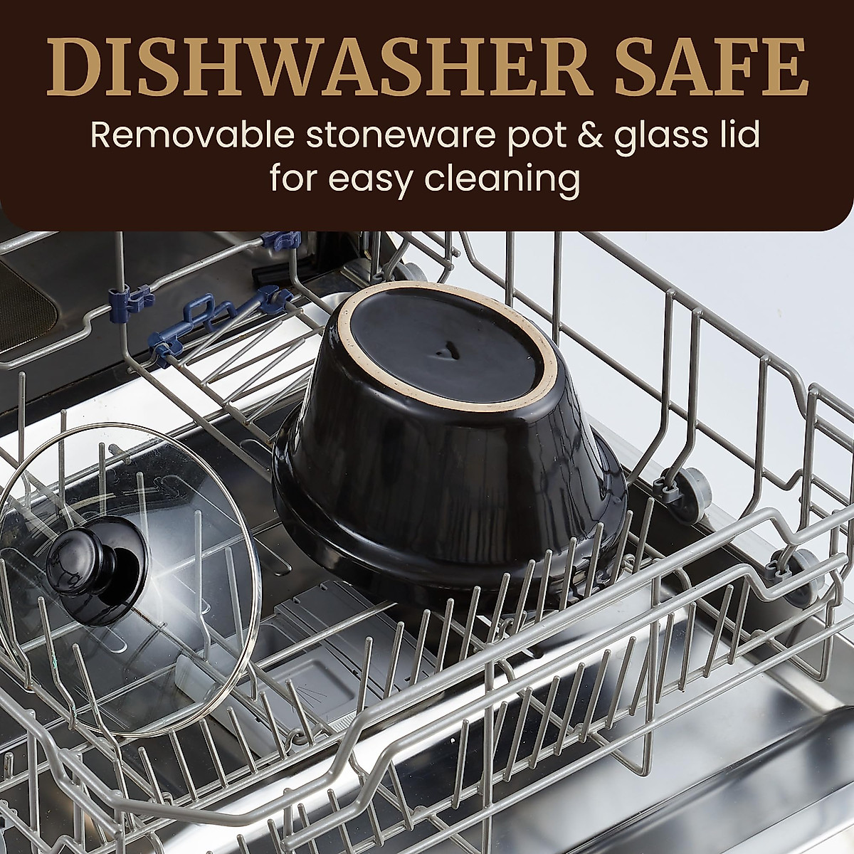 Elite Gourmet MST-275XS Electric Oval Slow Cooker, Adjustable Temp, Entrees, Sauces, Stews & Dips, Dishwasher Safe Glass Lid & Crock (2 Quart, Stainless Steel)