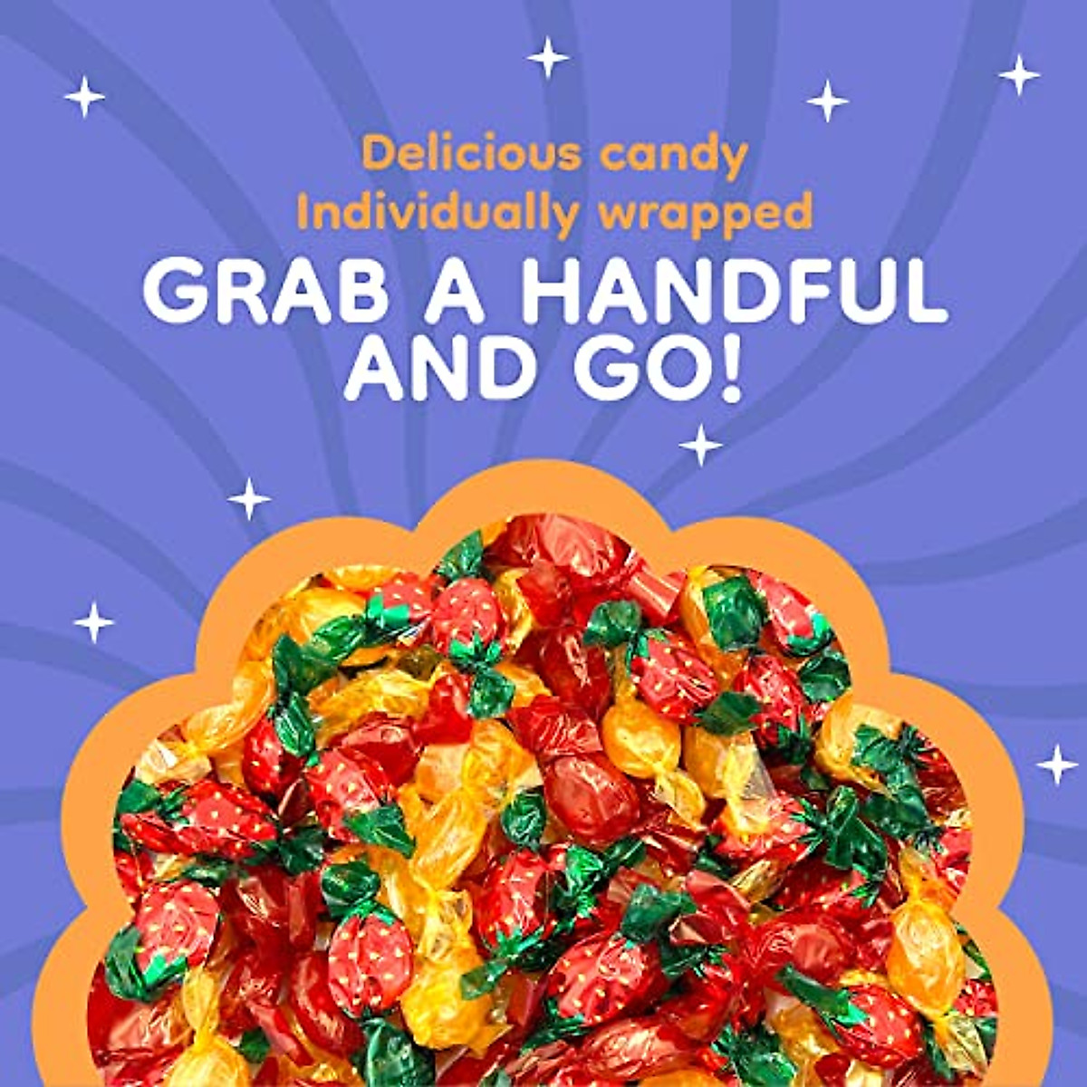 Old Fashioned Hard Candy Assortment, Butterscotch, Cinnamon, Strawberry Bon Bons (1 Pound Bag - Approx. 85 Count)