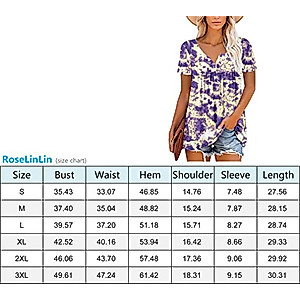 ROSELINLIN Womens Green Tunic Tops Summer Dressy Casual Short Sleeve Blouse Floral Shirts Plus Size 3XL