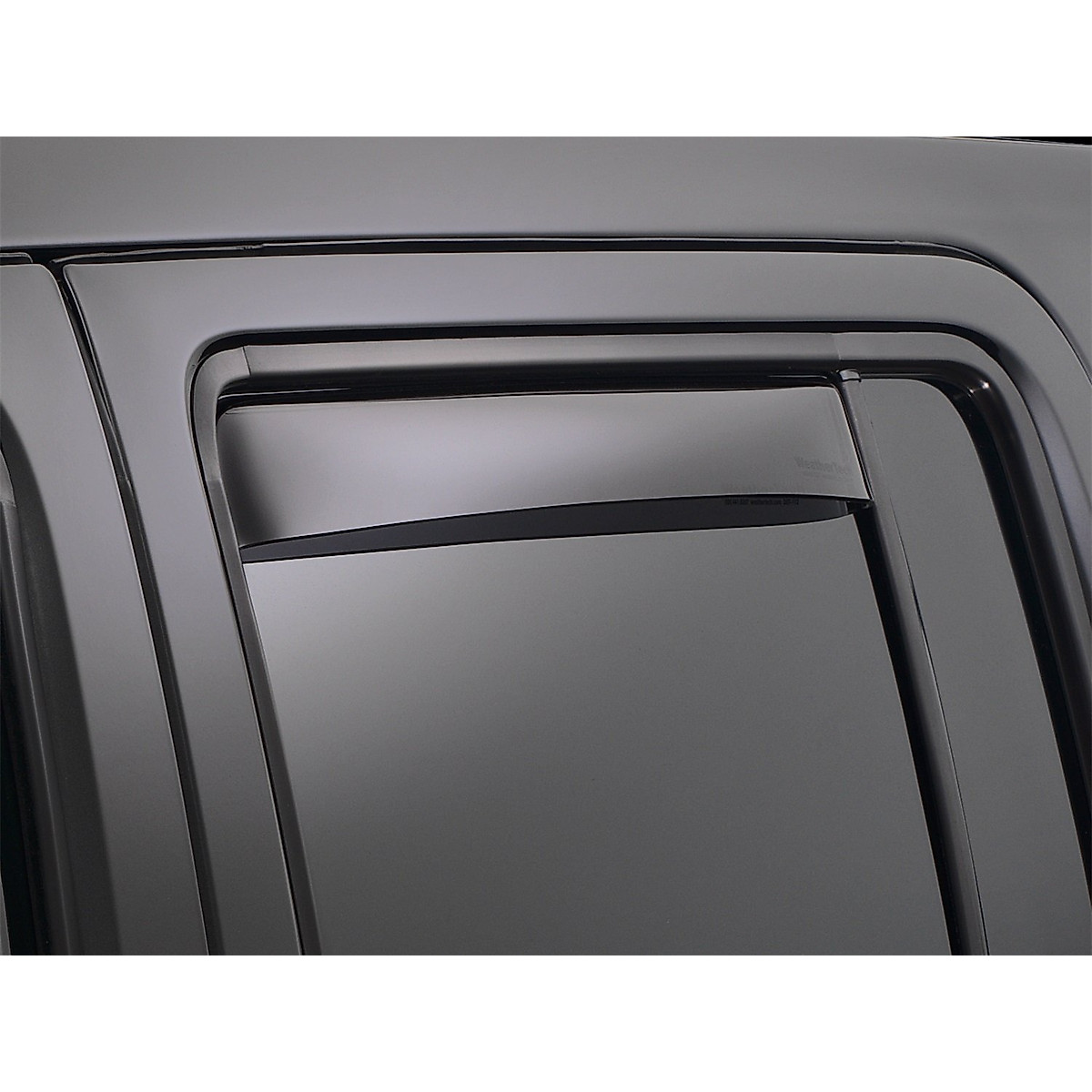 WeatherTech Custom Fit Rear Side Window Deflectors for Chevrolet Silverado Crew Cab, Dark Smoke - 83426