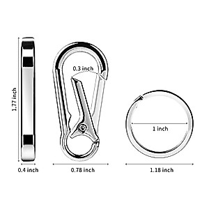 erduoduo 6 Pack keyring clip，Keychain Holder,Heavy Duty Carabiner Clip, Key Ring Chain Holder,Keychain Clip Organizer for Car/Key Finder, Clip for Keys