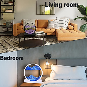 HISELUR Moving Sand Art Picture Kinetic 3D Deep Sea Sandscape in Motion Display Flowing Sand Relaxing Desktop Toy Home Office Decor Painting Gift Packing(10inch)