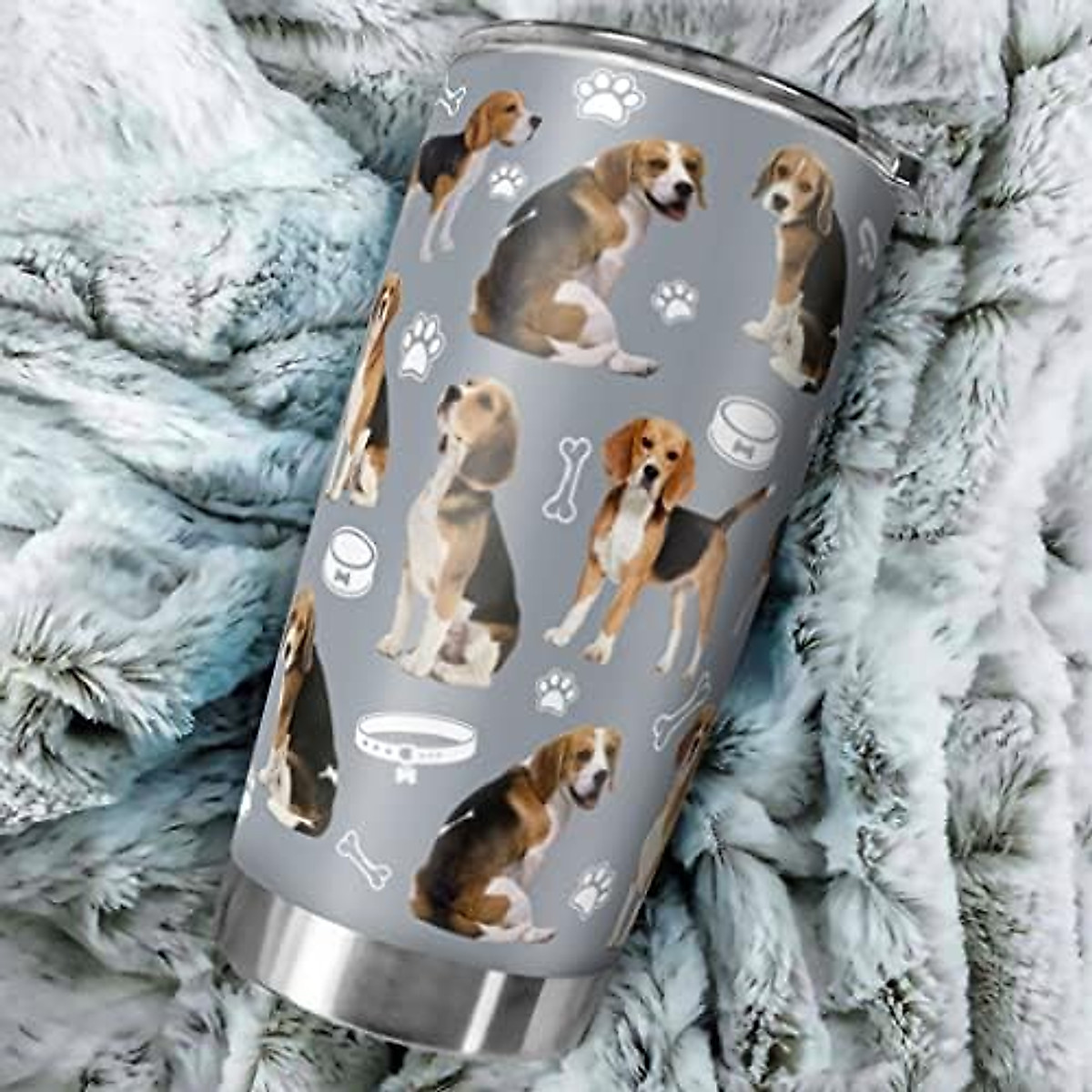 WmhrYpzhL Beagle Dog Travel Mug Animal Coffee Cup Stainless Steel Insulation Tumbler with Lid For Ice Drinks＆Hot Beverage Gifts Beagle Dog 1