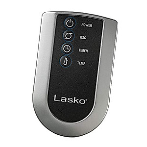 Lasko Oscillating Pedestal Fan, Thermostat, Adjustable Height, Remote Control, Timer, 4 Speeds, for Bedroom, Living Room, Office & Dorm, 16", Black, S16612