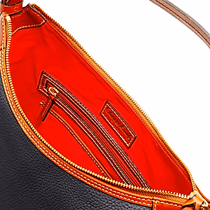 Dooney & Bourke Women's Hobo Shoulder Bag in Pebble Grain Leather, Large Handbag with Adjustable Shoulder Strap, Elephant