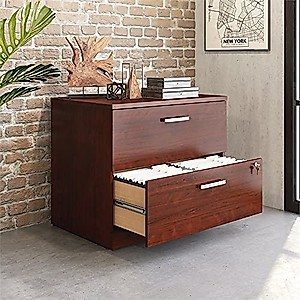 OfficeWorks by Sauder Affirm Lateral File, L: 35.43" x W: 23.47" x H: 29.29", Classic Cherry Finish