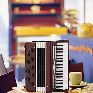 6CM Mini Accordion Model, Miniature Wooden Accordion Model Music Instrumental Model with Delicate Box for Home Decor Music