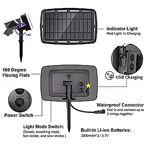 51FT Solar String Lights Outdoor Waterproof, 17PCS Edison Patio Lights Solar Powered Outdoor String Lights with Shatterproof for Patio, Backyard, Party, Garden (Warm White)