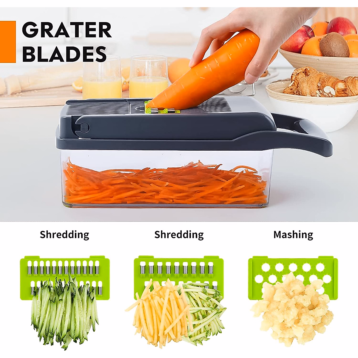 Vegetable Chopper, Pro Onion Chopper, Multifunctional 16 in 1 Food Chopper, Kitchen Vegetable Slicer Dicer Cutter,Veggie Chopper, Chopper With Container