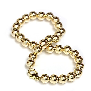 Seven Seas Pearls Beaded Bracelet 14k Solid Yellow Gold Lobster Clasp 5 mm Beads 6", 6.5", 7", 7.5" (yellow-gold, 8)