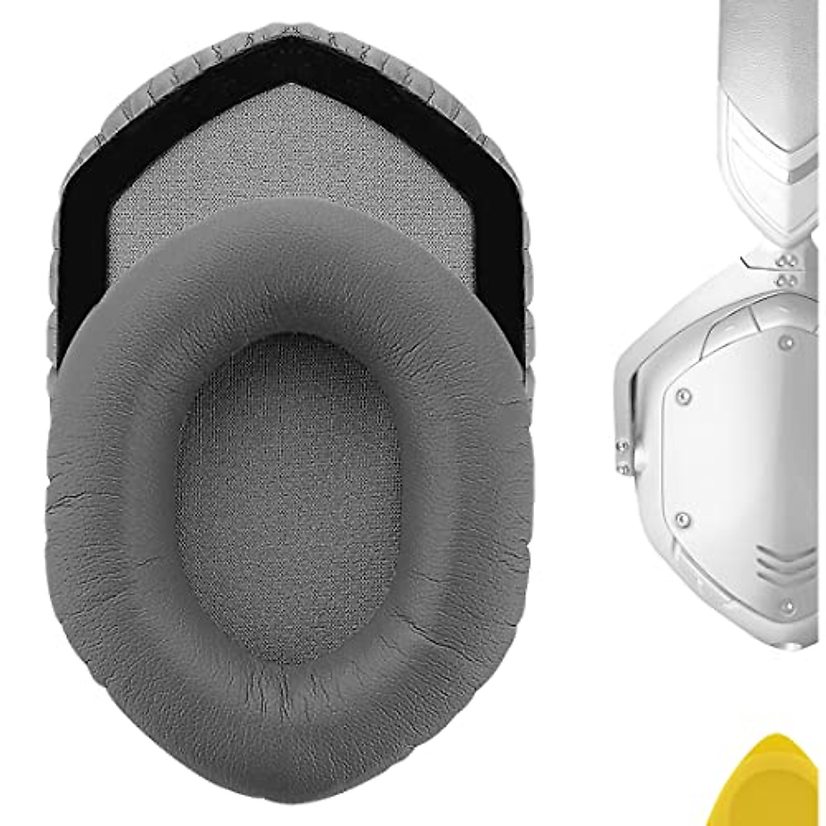 Geekria QuickFit Replacement Ear Pads for V-Moda Crossfade Wireless, M-100, LP, LP2 Headphones Ear Cushions, Headset Earpads, Ear Cups Cover Repair Parts (Grey)