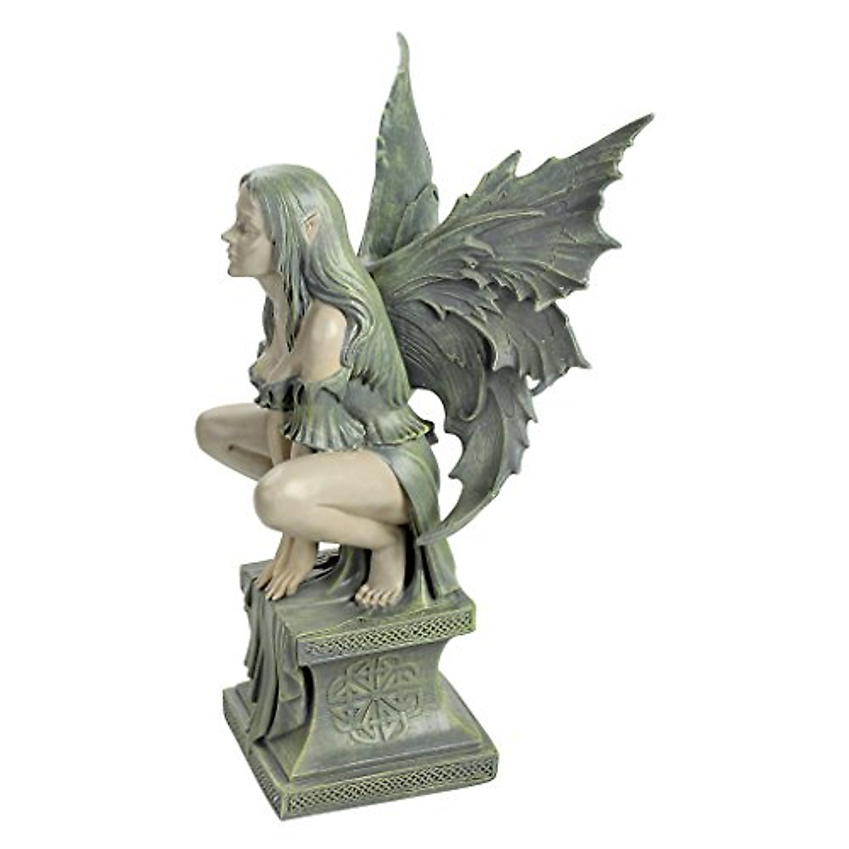 Design Toscano CL5047 Celtic Fairy's Perilous Perch Outdoor Garden Statue, Large, 19 Inch, Two Tone Stone