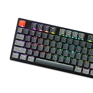 Keychron K8 Wireless Bluetooth/USB Wired Mechanical Keyboard, Hot-swappable Tenkeyless 87 Keys RGB LED Backlit Gateron Blue Switch N-Key Rollover, Aluminum Frame for Mac and Windows
