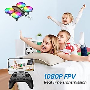 Tomzon A23W Drone with Camera 1080P, Mini LED Kids Drone with Throw to Go, High Speed Rotation and 3D Flip, Drone for Kids Adults with Circle Fly, Gravity Sensor, 3 Speeds, 2 Batteries