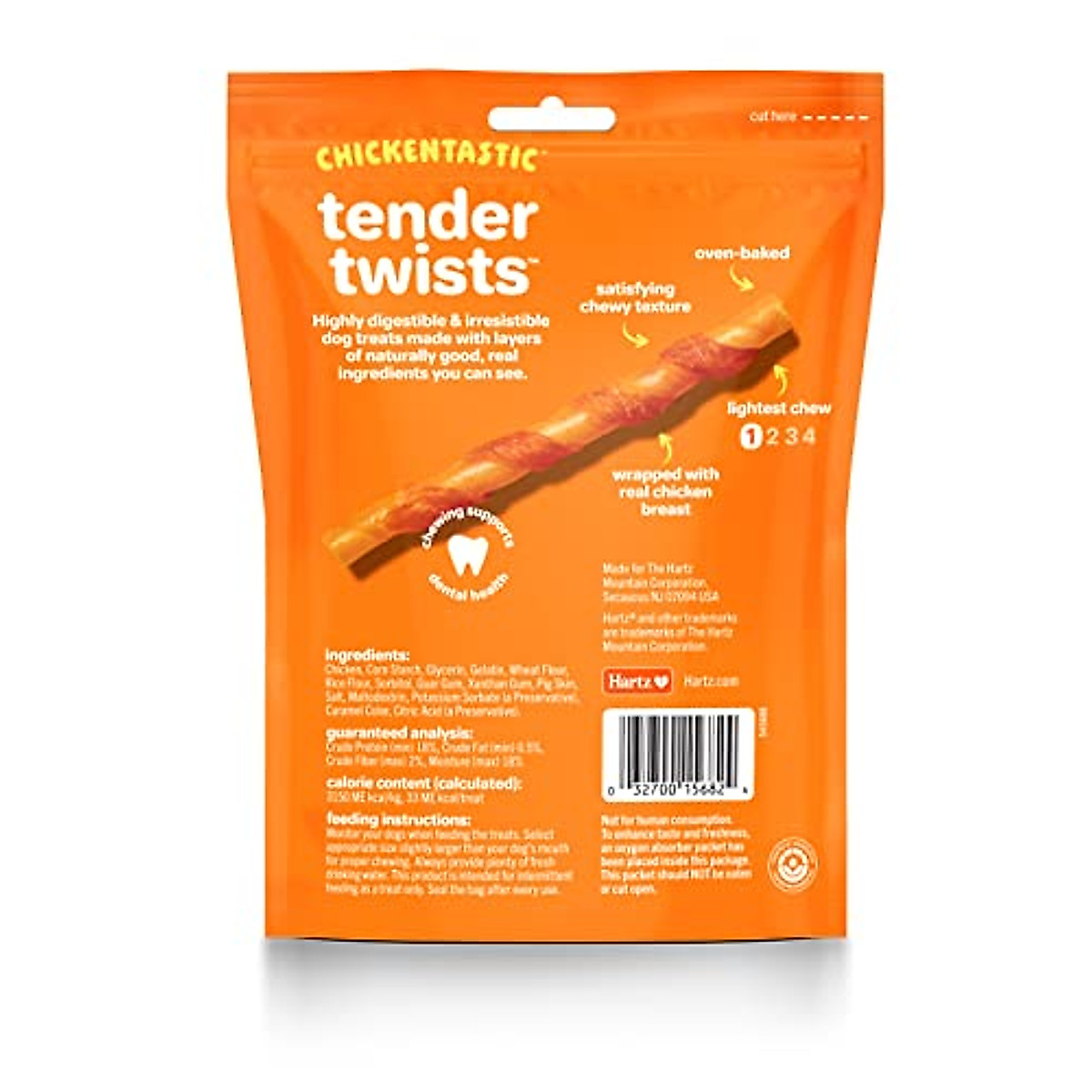 Hartz Oinkies Rawhide-Free Tender Treats Wrapped with Chicken Dog Treats Chews, 18 Count, Highly Digestible, No Artificial Flavors, Perfect for Smaller and Senior Dogs