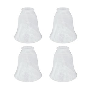Aspen Creative Alabaster 23105-4 Transitional Style Replacement Bell Shaped Glass Shade, 2 1/8" Fitter Size, 5 1/2" high x 5" Diameter, 4 Pack
