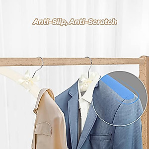 Padded Clothing Hangers - Premium Fabric Hangers for Coat, Sweater, Wedding Dress, Bride, Closet - Upgraded Heavy Duty Sweater Clothes Hangers - Pack of 10