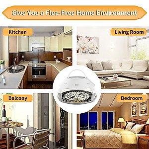 2 Packs Flea Traps for Inside Your Home with Light, Flea Light Trap for Bug USB Charing Insect Pest Control Traps for Kitchen, Living Room, Balcony, and Bedroom