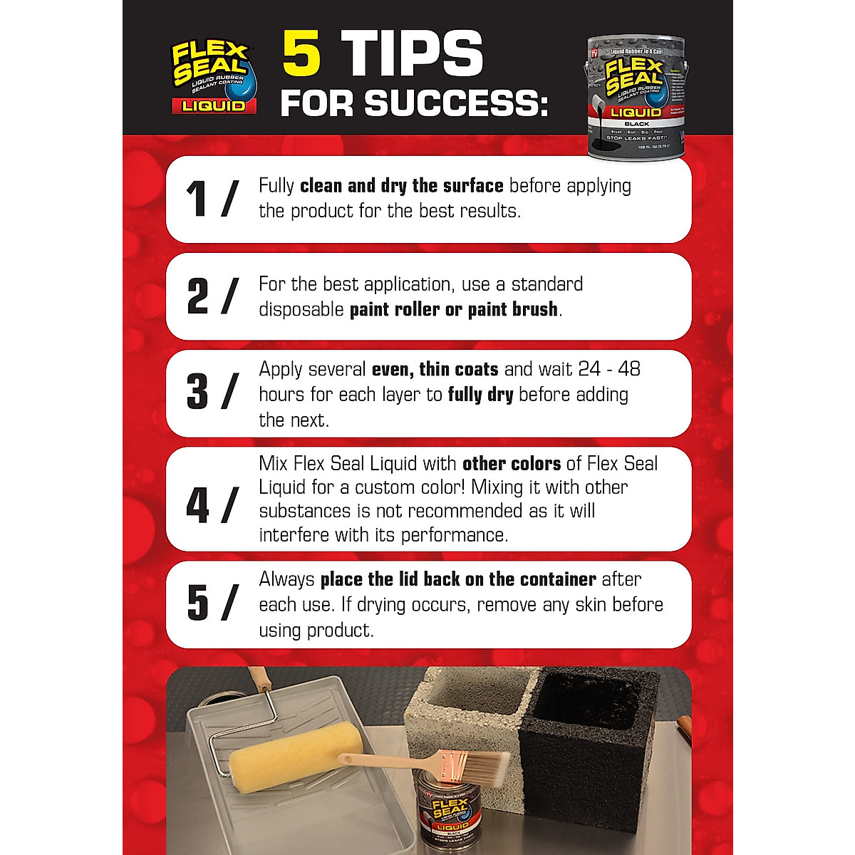 Flex Seal Liquid, 1 Gallon, Black, Liquid Rubber Coating Sealant, Waterproof, Flexible, Breathable, and UV Resistant, Roof Repair, Basements, RV, Campers, Trailers, Marine, EPDM, Masonry