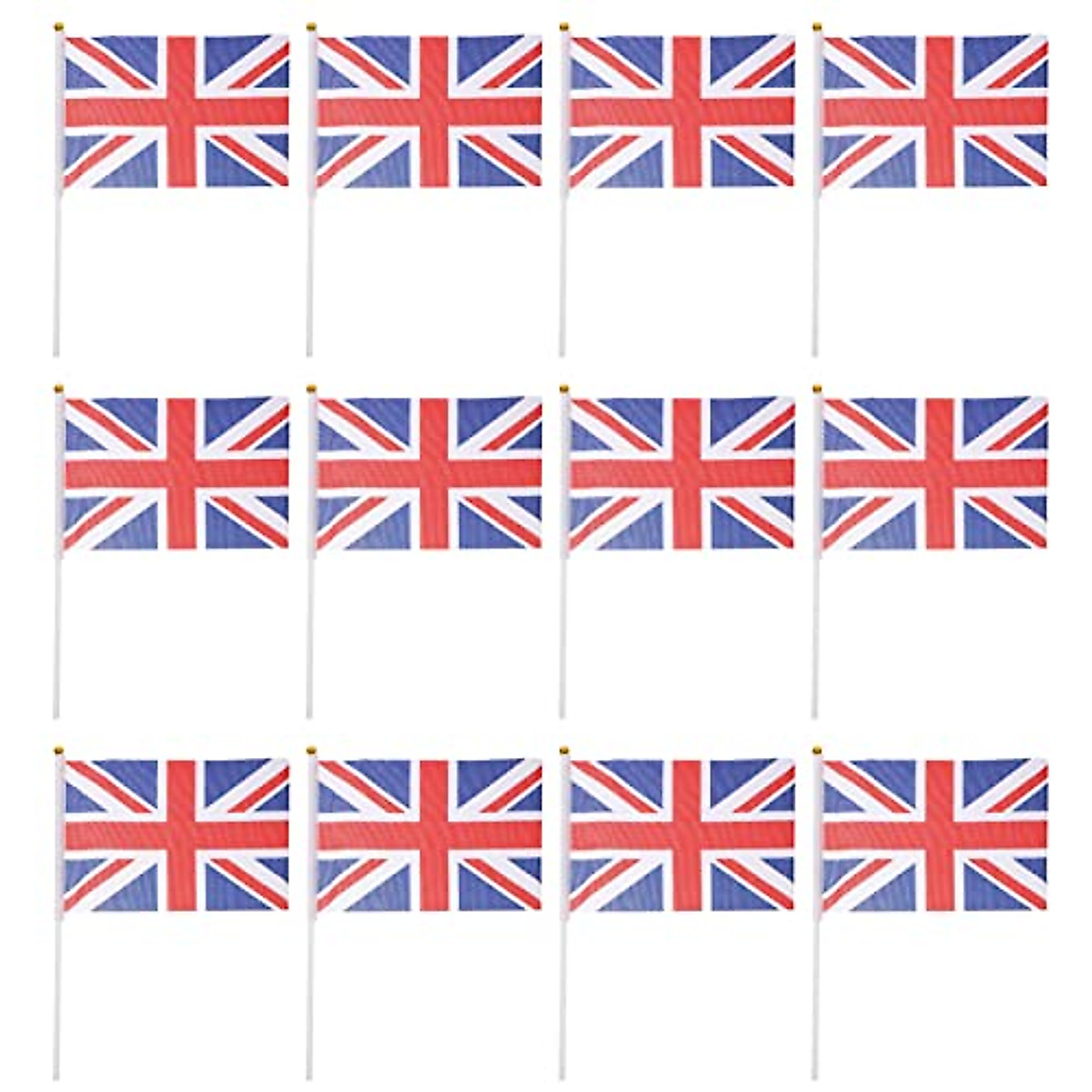 BESTOYARD Union Jack Hand Waving Flag Royal Jubilee UK GB Great Britain Flags Pack of 50