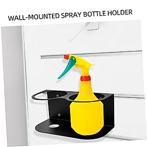 Spray Bottle Holder Hook Spray Bottles Wall Hanging Storage Racks Spray Bottle Hanger Spray Bottle Mounting Bracket Spray Bottle Wall Mount Wall Bracket Black Stainless Steel Gatuida