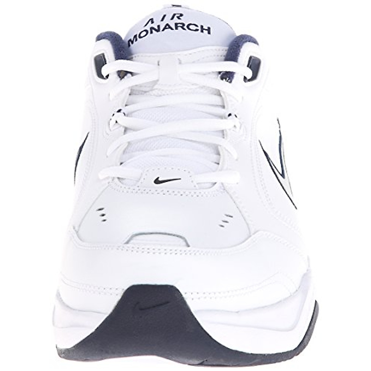 Nike Men's Air Monarch IV Walking Shoes, White/Metallic Silver/Navy, Size 12