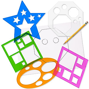 Karty Shape Stencil Set for Kids - 10 Piece Set - Colorful Drawing Template Kit - Fun Arts and Crafts Supplies, Gift Idea for Boys and Girls, Learning Tool for Toddlers and Preschooler