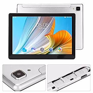 LBEC 8.1in Tablet, HD Tablet Silver Grey 5G WiFi 100 to 240V 1920x1200 for Study for Work (US Plug)