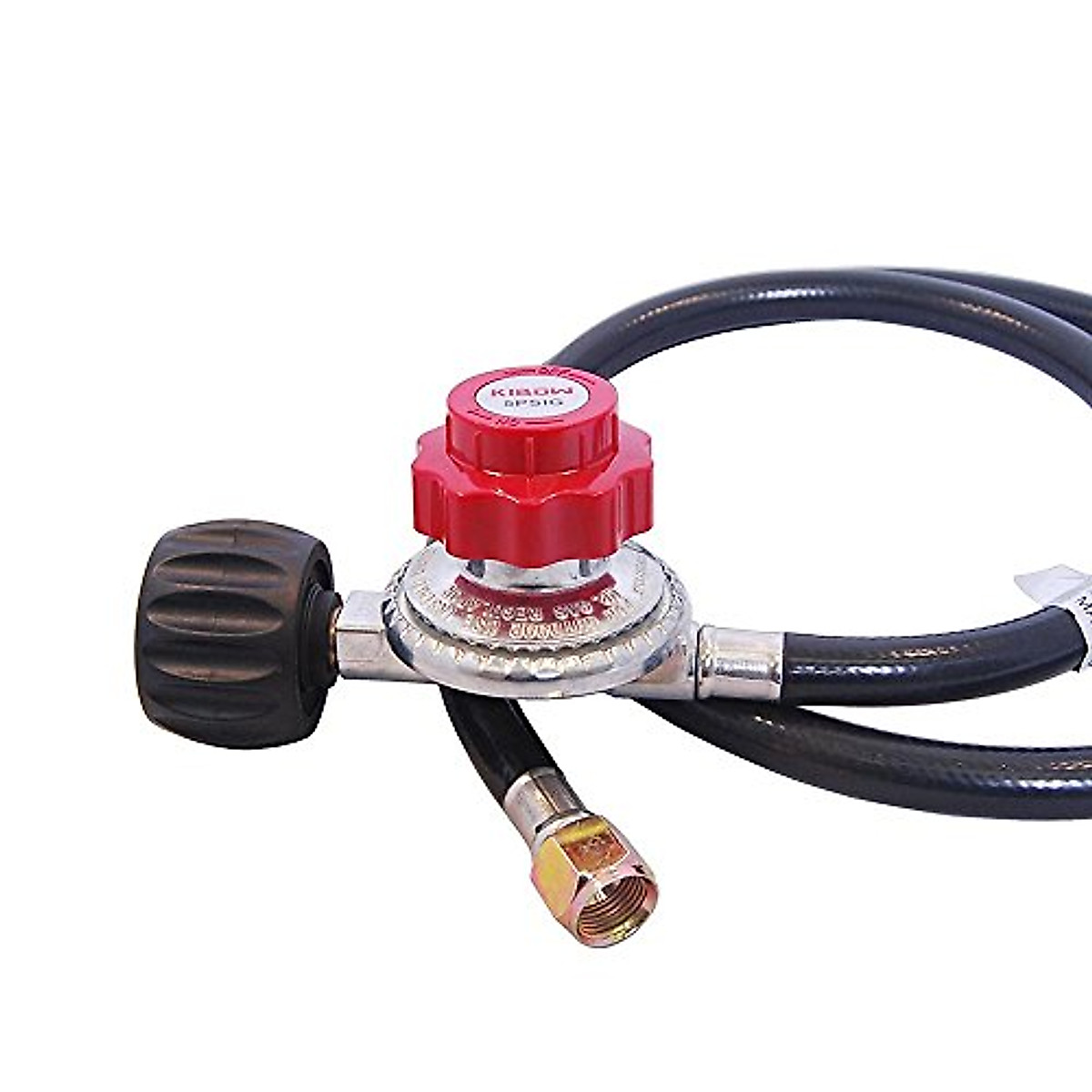 KIBOW 0~5PSIG High Pressure Adjustable Propane Regulator with 4FT Hose-Type 1(QCC 1) Connection-CSA Certified