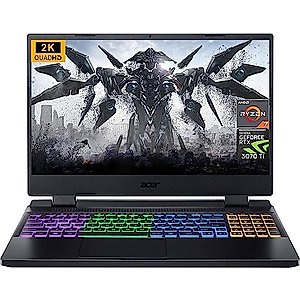 Acer Nitro 5 Gaming Laptop 2023 Newest, 15.6" QHD 165Hz Display, NVIDIA GeForce RTX 3070 Ti Graphics, AMD Ryzen 7 6800H Processor, 32GB DDR5 RAM, 1TB SSD, Wifi6, Bluetooth, Windows 11 Pro