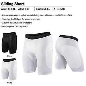 Easton | Extra Protective Sliding Short | Youth | White | Large