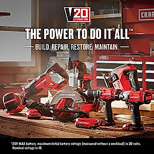 CRAFTSMAN V20 Cordless Leaf Blower, Variable Speed, Up To 100 MPH, with 2 Batteries and Charger (CMCBL720D2)