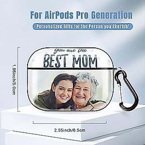 Custom Airpods Case for Airpods Pro (1st/2nd Generation), Customize Airpod Case Cover with Your Photo/Text/Name Personalized Airpod Case with Keychain, Personalized Gift