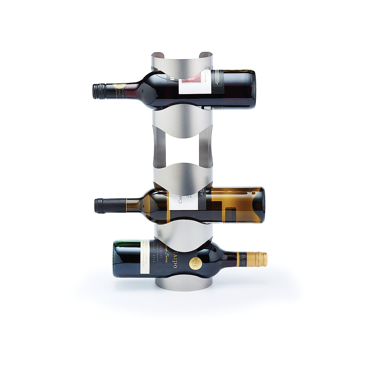 BarCraft Wall Wine Rack, Stainless Steel, 4 Bottle Holder