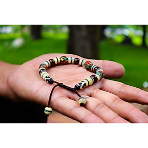 Hands Of Tibet Embedded Medicine Bracelet Yoga Healing Beads Adjustable Wrist Mala Many Color Choices (Multi)
