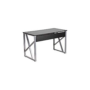 Flash Furniture Salvador Black Computer Desk with Pull-Out Keyboard Tray and Cross-Brace Frame