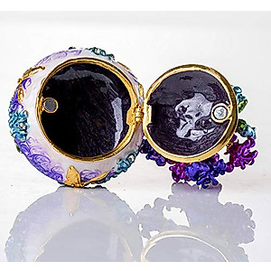 SEVENBEES Hand Painted Rose Flower Figurine Jewelry Trinket Box