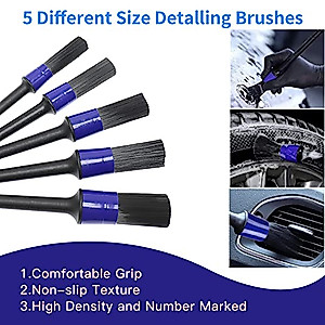 CLEAFOU 20pcs Car Detailing Brush Kit Car Cleaning Tool Set Auto Car Detailing Brush Interior Cleaner Wash Tools Kit for Cleaning Wheels, Dashboard, Leather, Air Vents, Emblems, Windshield