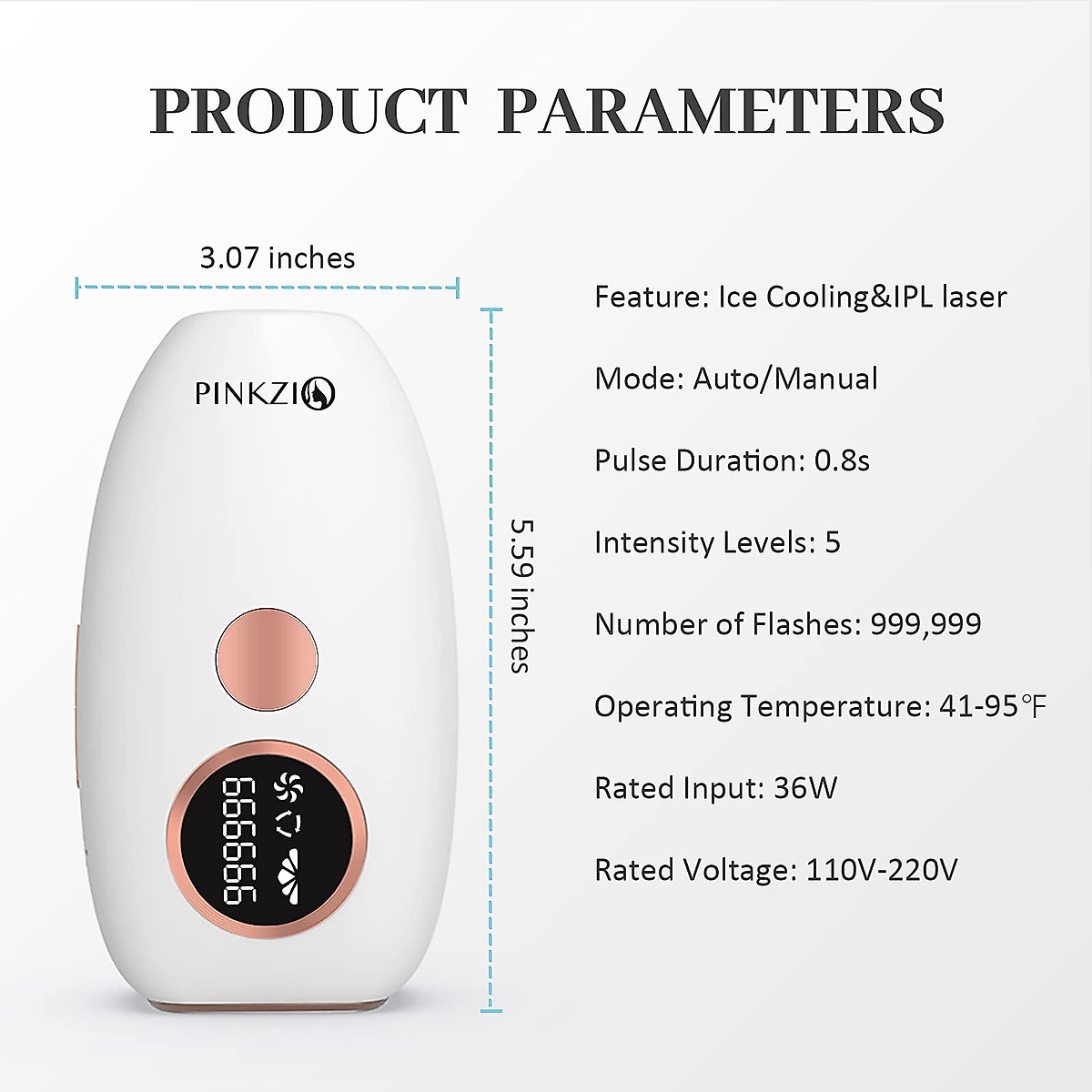 Laser Hair Removal Device for Women Permanent with Painless Ice Cooling Function IPL Hair Removal at-Home Upgraded to 999,999 Flashes for Face Armpits Legs Arms Bikini Line