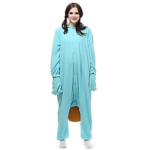Wishliker Adult Onesie Animal Pajamas Halloween Cosplay Costumes Party Wear Skyblue M