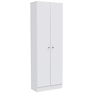 Home Square 2 Piece Multi Storage Pantry Cabinet Set in White