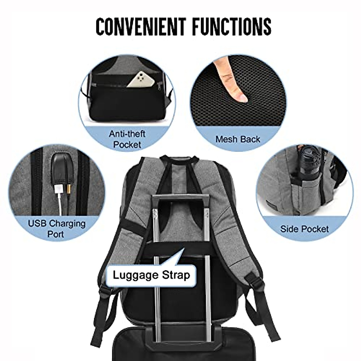 LOVEVOOK Laptop Backpack Work Backpack for Women Men 17 Inch with TSA & Anti Theft Lock Design Travel Computer Bag College Bookbag