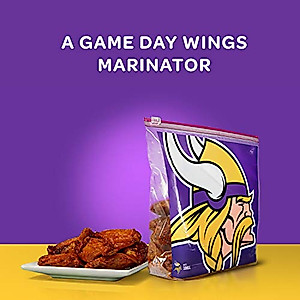 Ziploc Slider Storage Gallon Bag, Great for Grab-and-go Snacking, Tailgating or homegating, 20 Count- NFL Minnesota Vikings