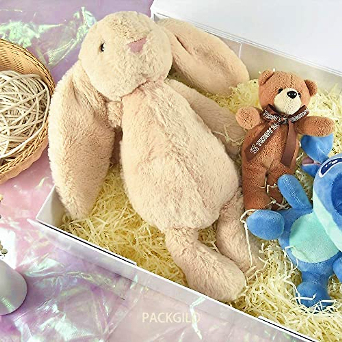 PACKGILO 1 Pcs White Extra Large Gift Box with Lid, 16.5 x 13 x 5.3 Inches, Hard Magnetic Giant Gift Boxes for Presents Clothes Robe Wedding Dress Sweater,Reusable Foldable Bridesmaid Proposal Box