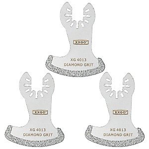 XXGO 3 Pcs Diamond Oscillating Multi Tool Segment Grit Grout Swing Blades for Girt Grout Removal XG3001S