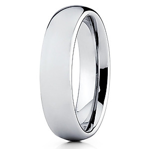 Silly Kings Silver Tungsten Wedding Band 5.5mm Tungsten Ring Anniversary Band Unique