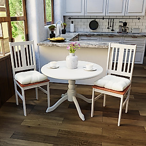 Klear Vu Gripper Overstuffed Universal Non-Slip Dining Chair Cushions for Kitchen Decor or Office Use, U-Shaped Skid-Proof Seat Pad, 17x17 Inches, 2 Count (Pack of 1), Solid Ivory