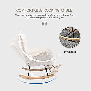 Virabit Small Rocking Chair Nursery, Modern Glider Rocker Armchair for Baby Nursery, Comfy Accent Glider Chair for Nursery, Living Room, Bedroom (Beige)