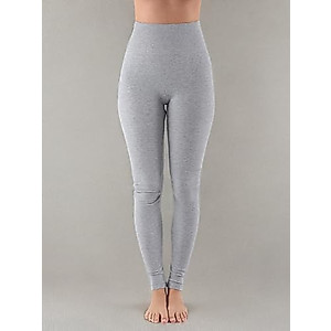 AEKO Women's Yoga Pants Soft Cotton Blend High Waist Workout Leggings (S/M USA 2-6, LHW010N-L.Gry)